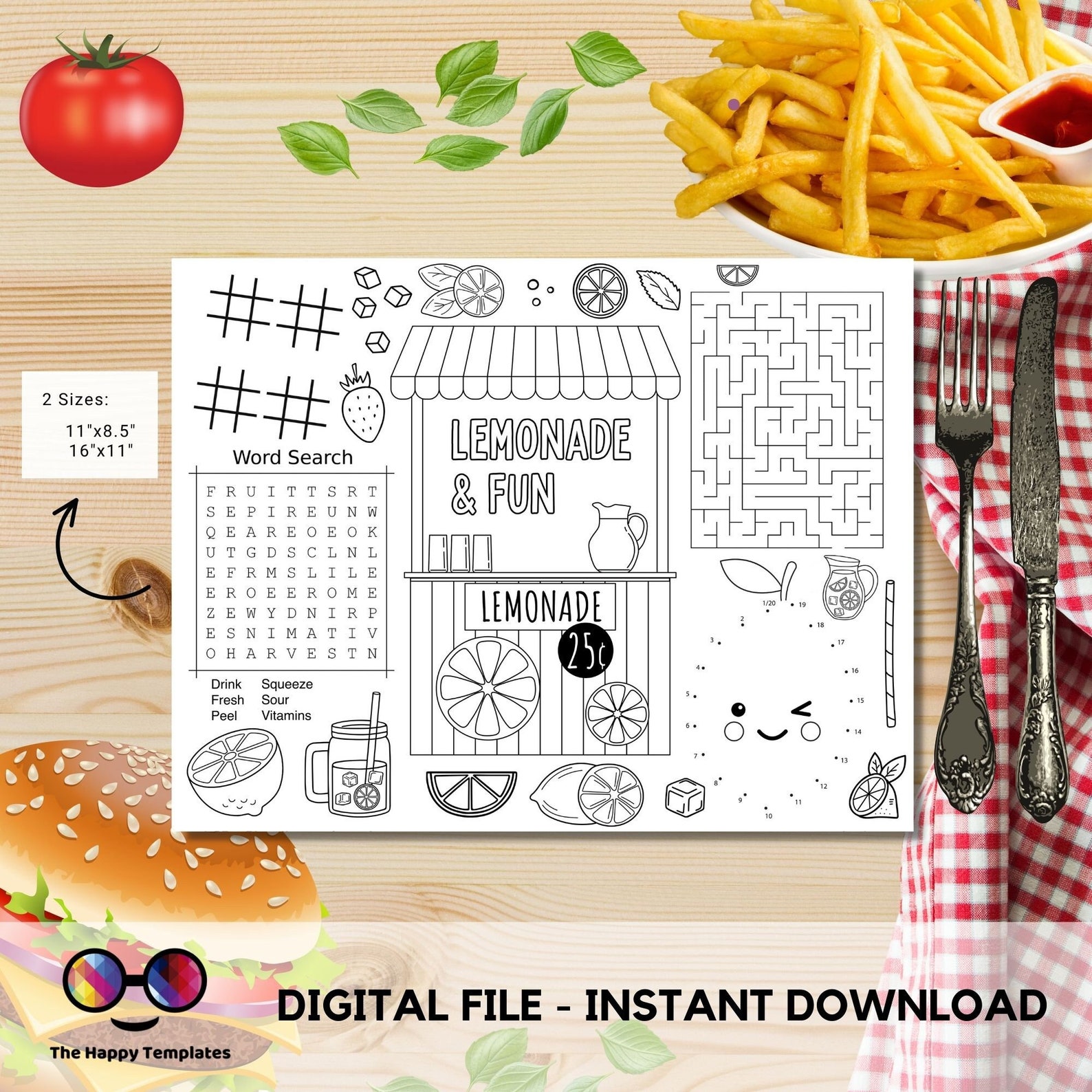 Printable Lemonade Stand Coloring Page | Lemonade Birthday Activity ...