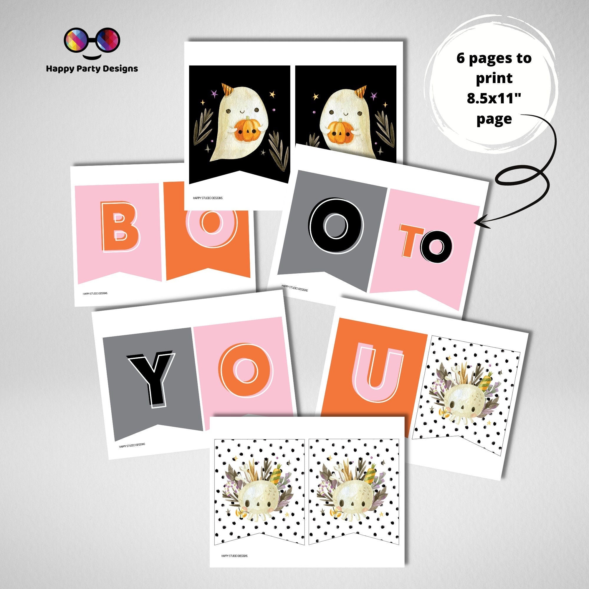 Halloween Printable Banner | Ghost Decorations | Halloween Party | Cute ...