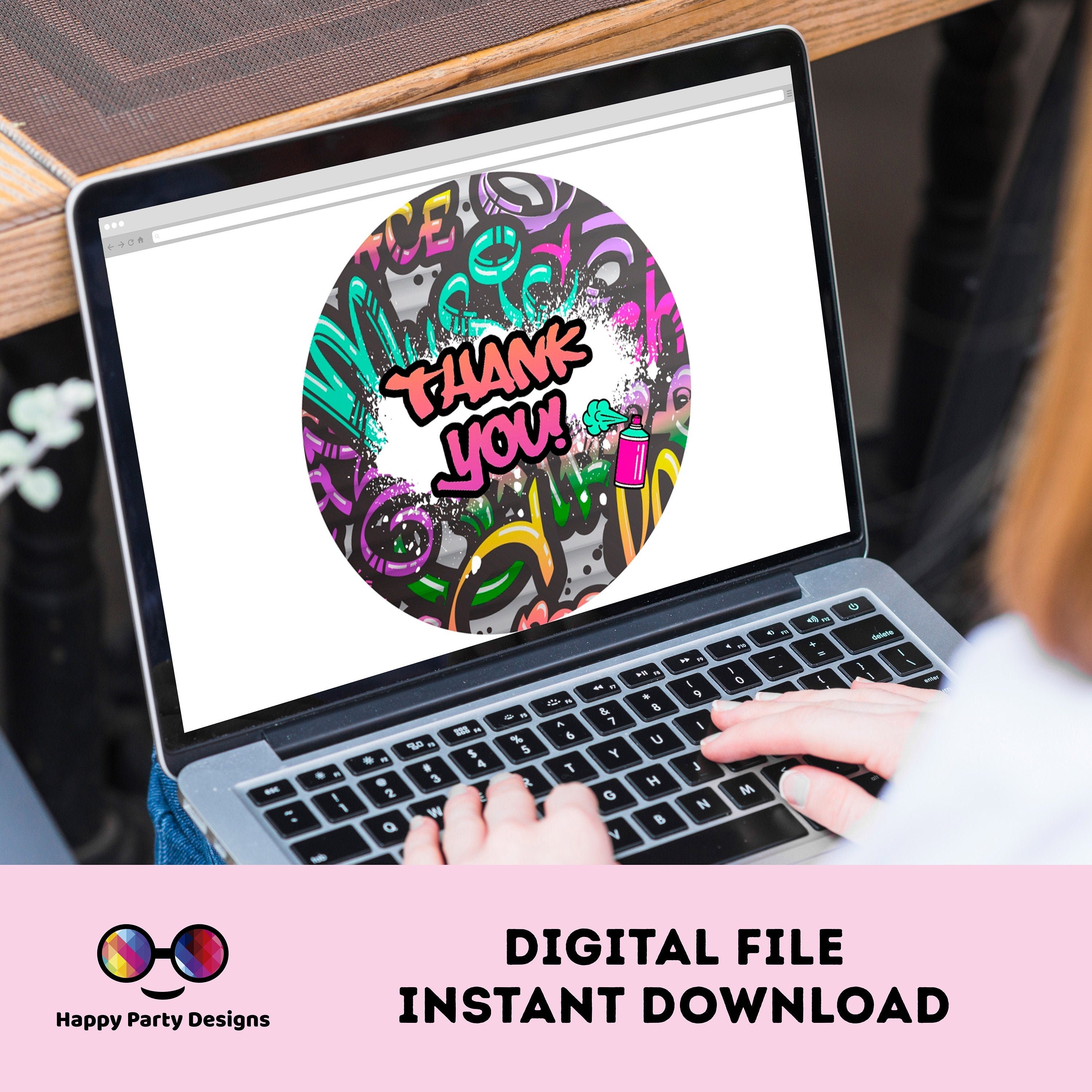 Graffiti Thank You Tag | Digital Graffiti Printable Thank You Tag ...