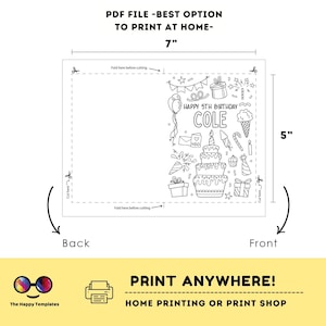 Editable Coloring Birthday Card | Card to Color | Coloring Greeting ...