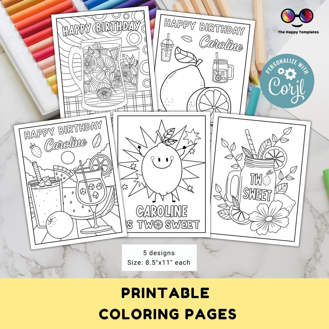 Lemonade Coloring Pages | Two Sweet | Lemon Party | Lemonade Stand Kid ...