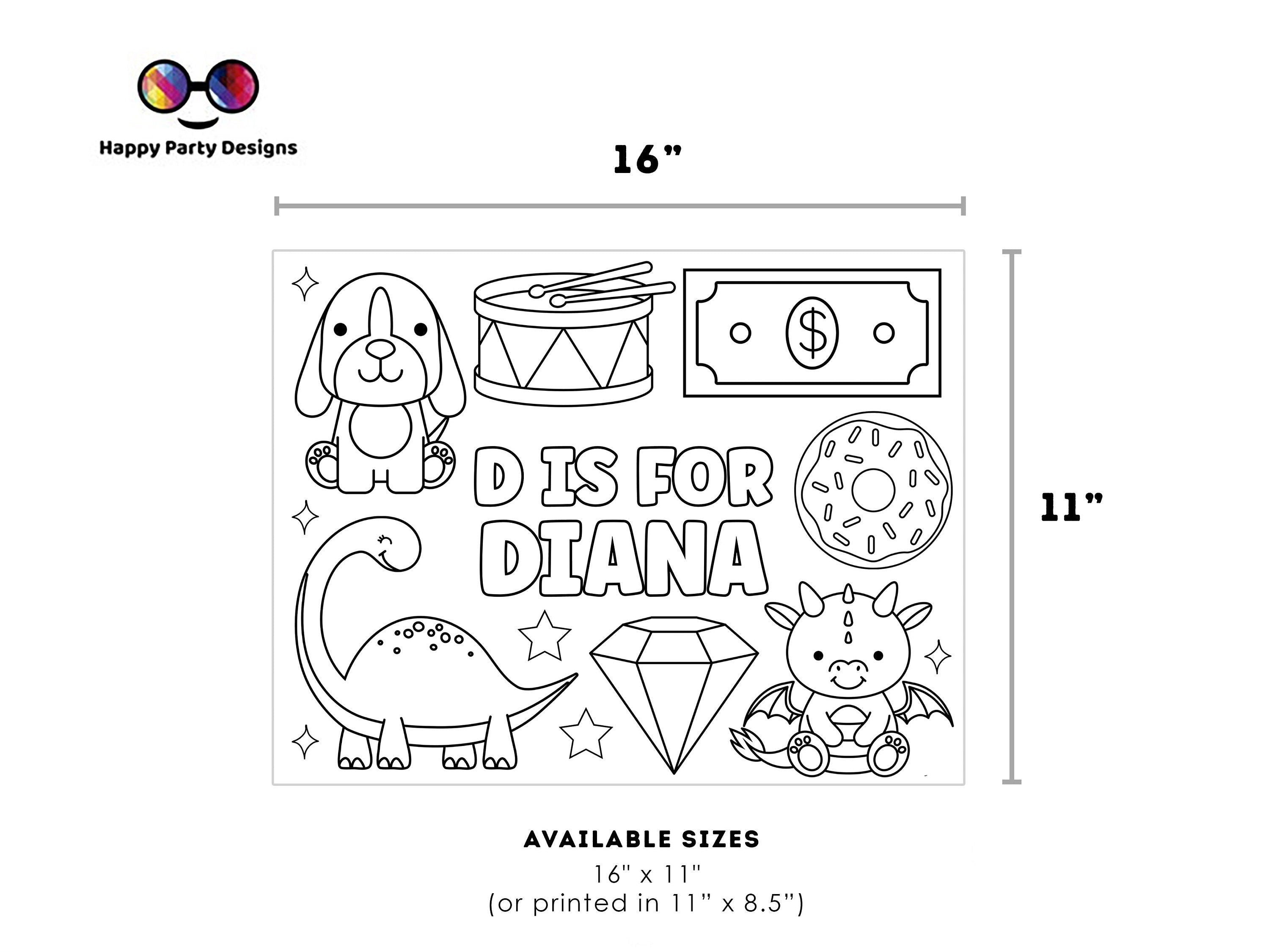 Editable Name Coloring Page D is for Personalized Name - Etsy Ireland