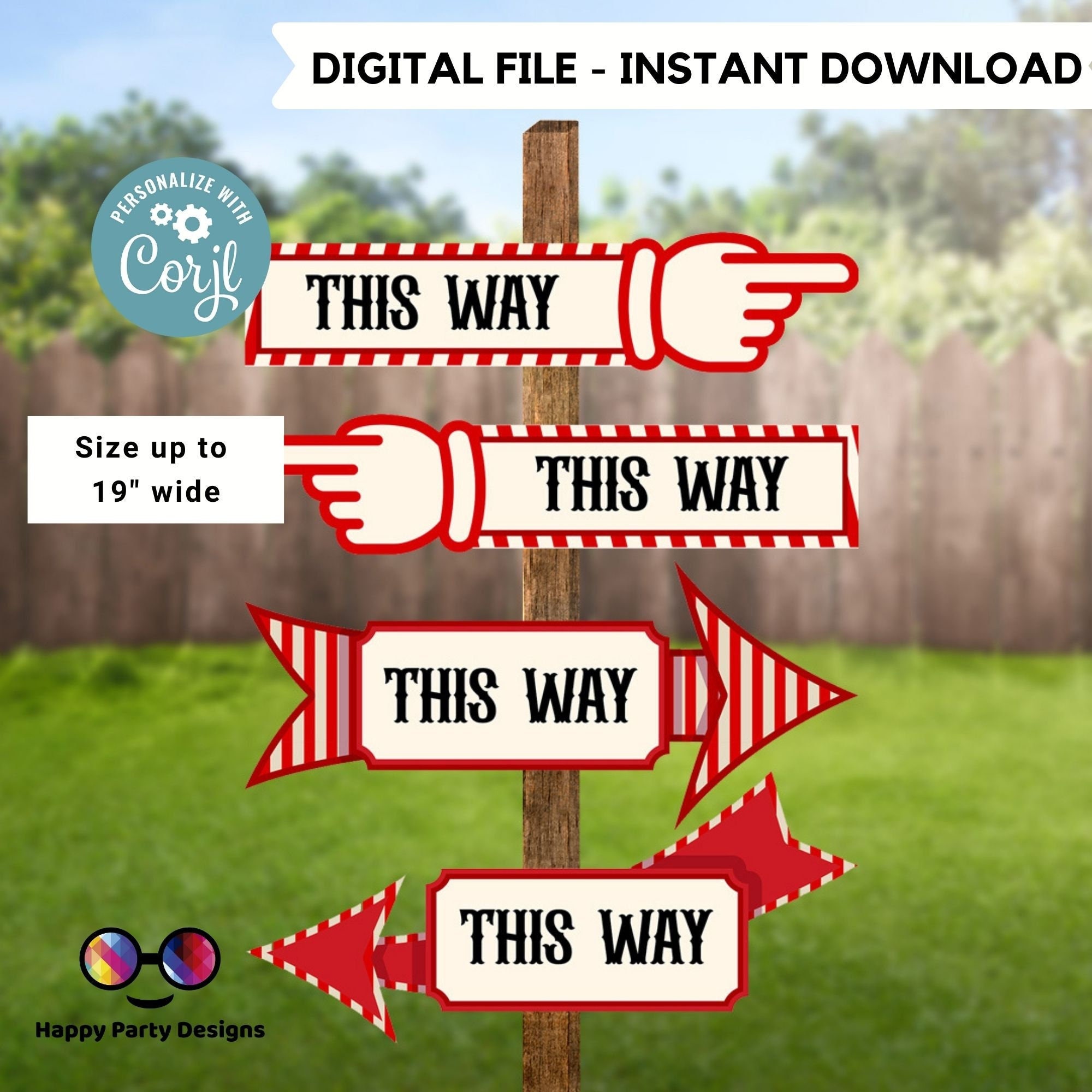 Carnival Circus Arrow Sign Circus Birthday Arrow Sign - Etsy