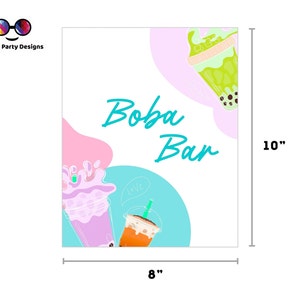 Editable Tea Party Birthday Sign | Tea Invite | Boba Tea Party Sign ...