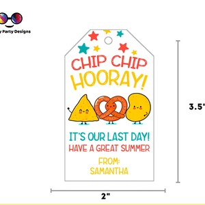 Editable Last Day of School Snack Tag | Classroom Treat Tag | Chip Bag ...