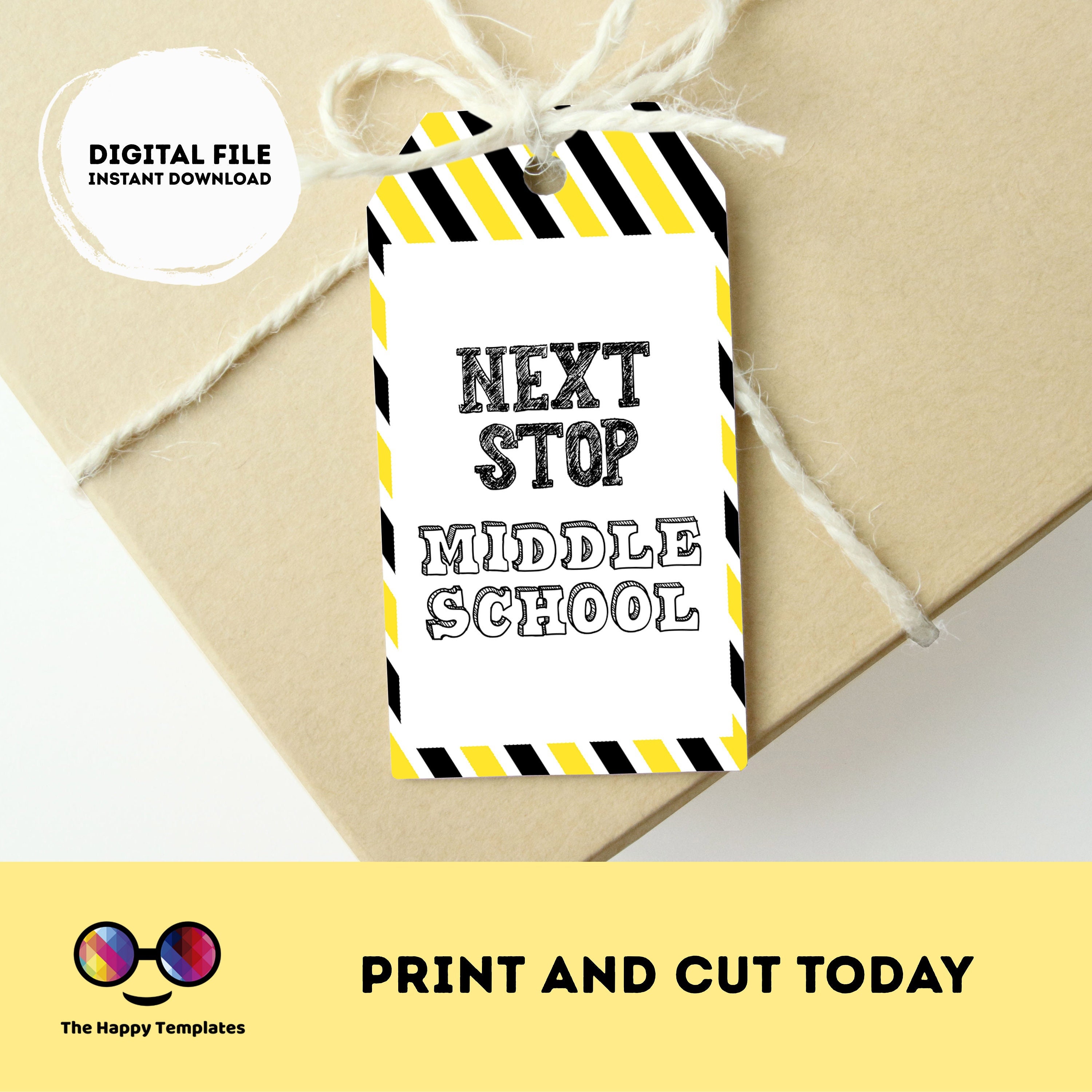 INSTANT DOWNLOAD Next Stop Middle School Cards Tags School - Etsy