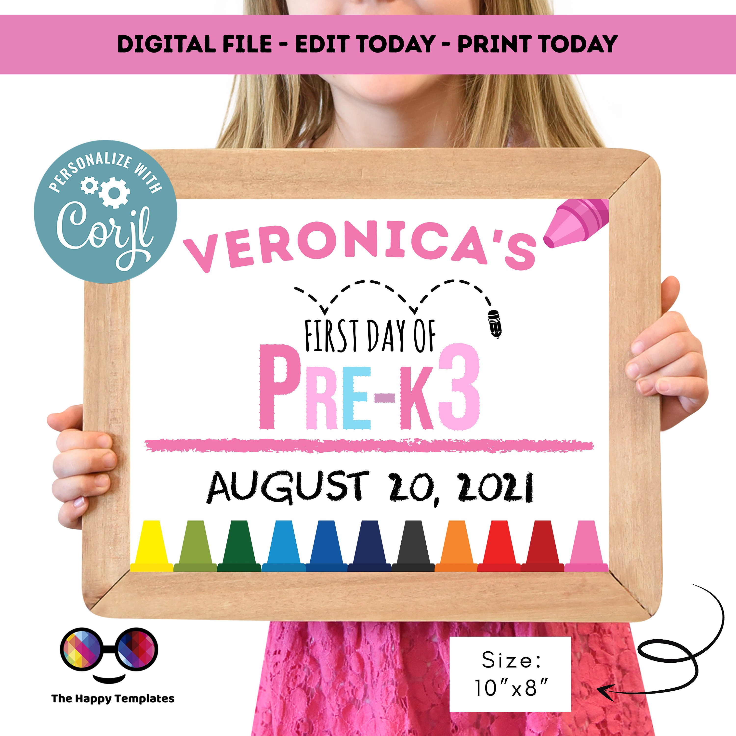 Editable First Day of Pre-k3 Pre-k3 Sign 1st Day of Pre-k3 - Etsy