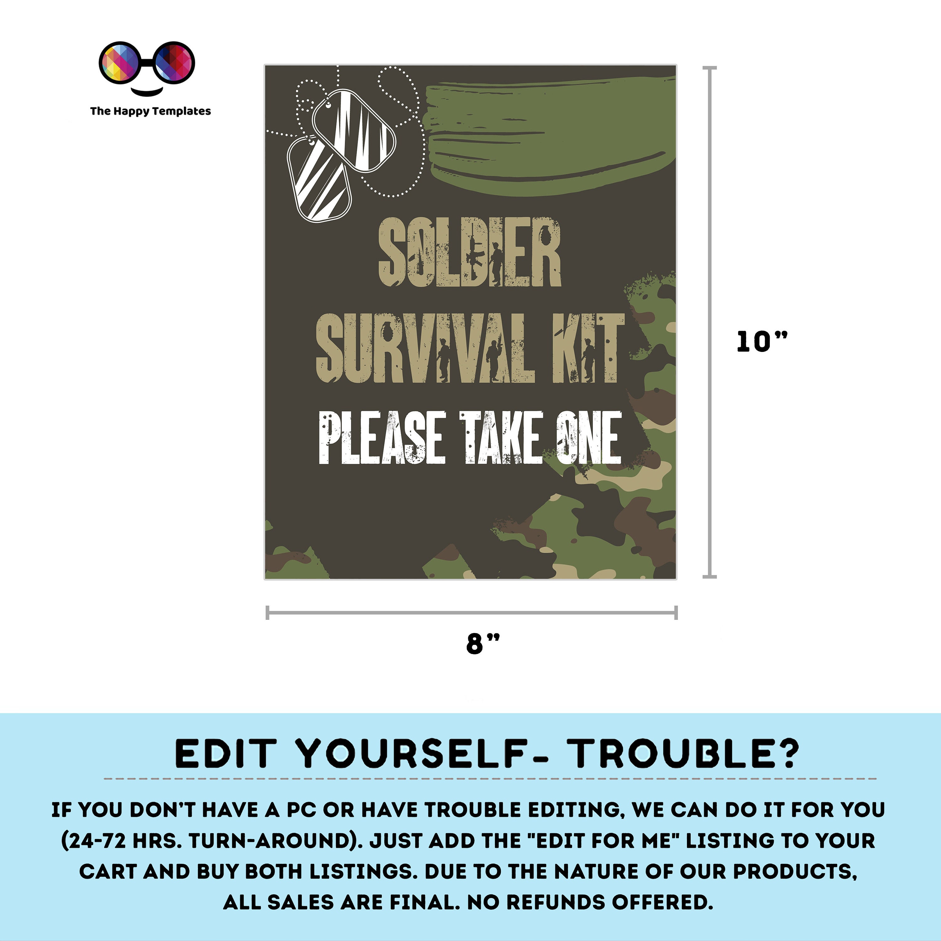 Editable Army Birthday Buffet Sign Printable Birthday Army - Etsy