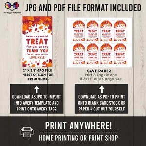Appreciation Editable Favor Tags | Treat Thank You Tags | Sweet ...