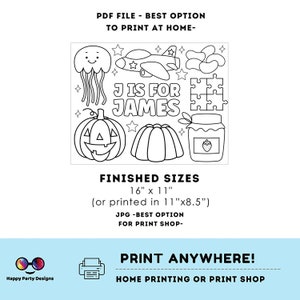 Editable Name Coloring Page | J is for | Personalized Name Alphabet ...