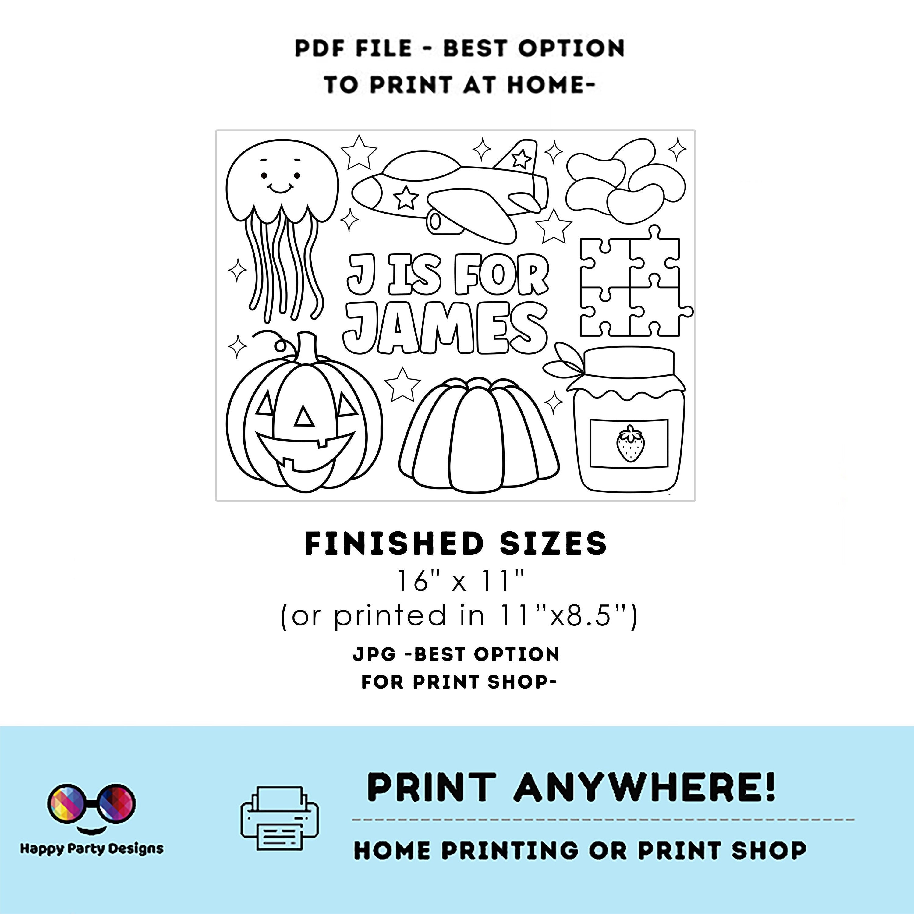 Editable Name Coloring Page | J is for | Personalized Name Alphabet ...