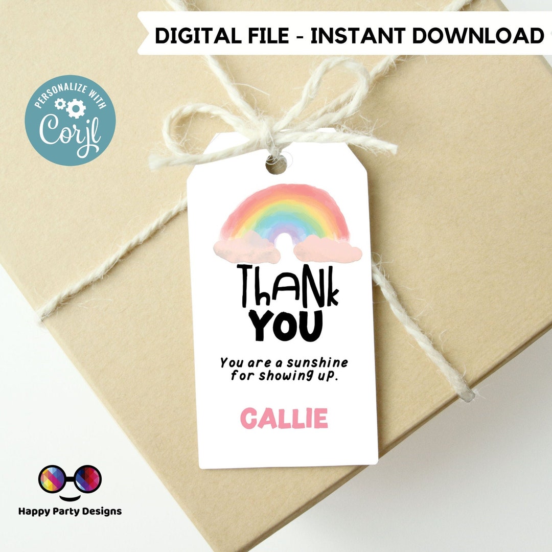 Editable Rainbow Favor Tag | Rainbow Gift Tags | Boho Rainbow Download ...