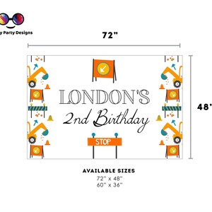 Editable Construction Backdrop | Trucks Birthday Banner | Birthday Boy ...