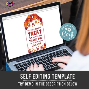 Appreciation Editable Favor Tags | Treat Thank You Tags | Sweet ...