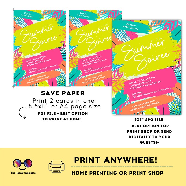 Summer Soiree Invitation | Ladies House Party Invite | EDITABLE ...