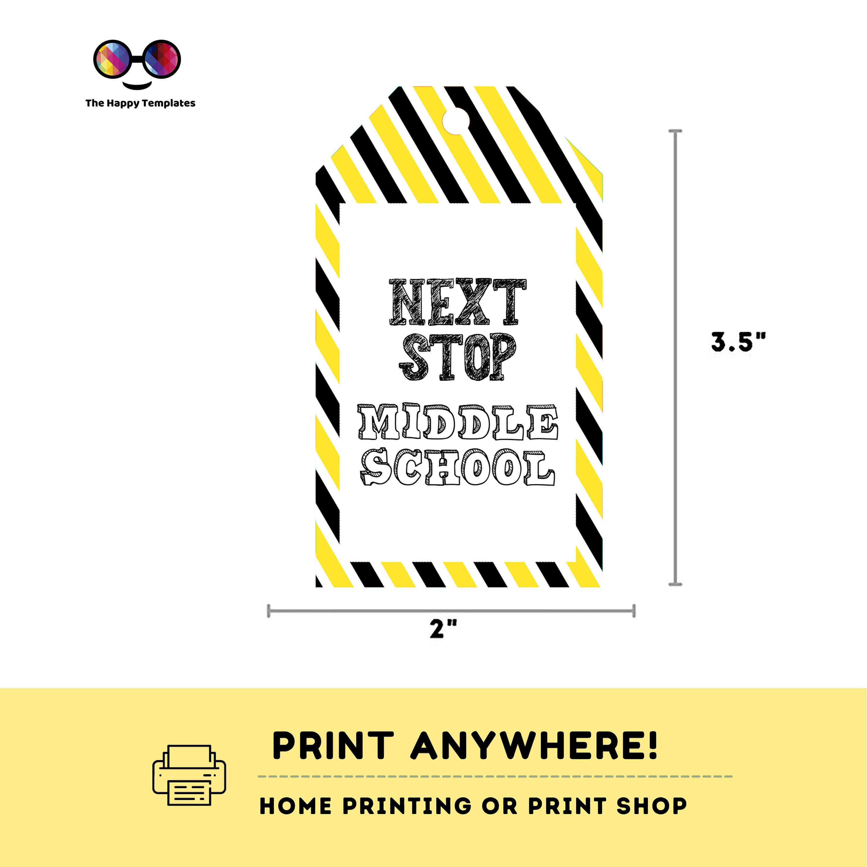 INSTANT DOWNLOAD Next Stop Middle School Cards Tags School - Etsy