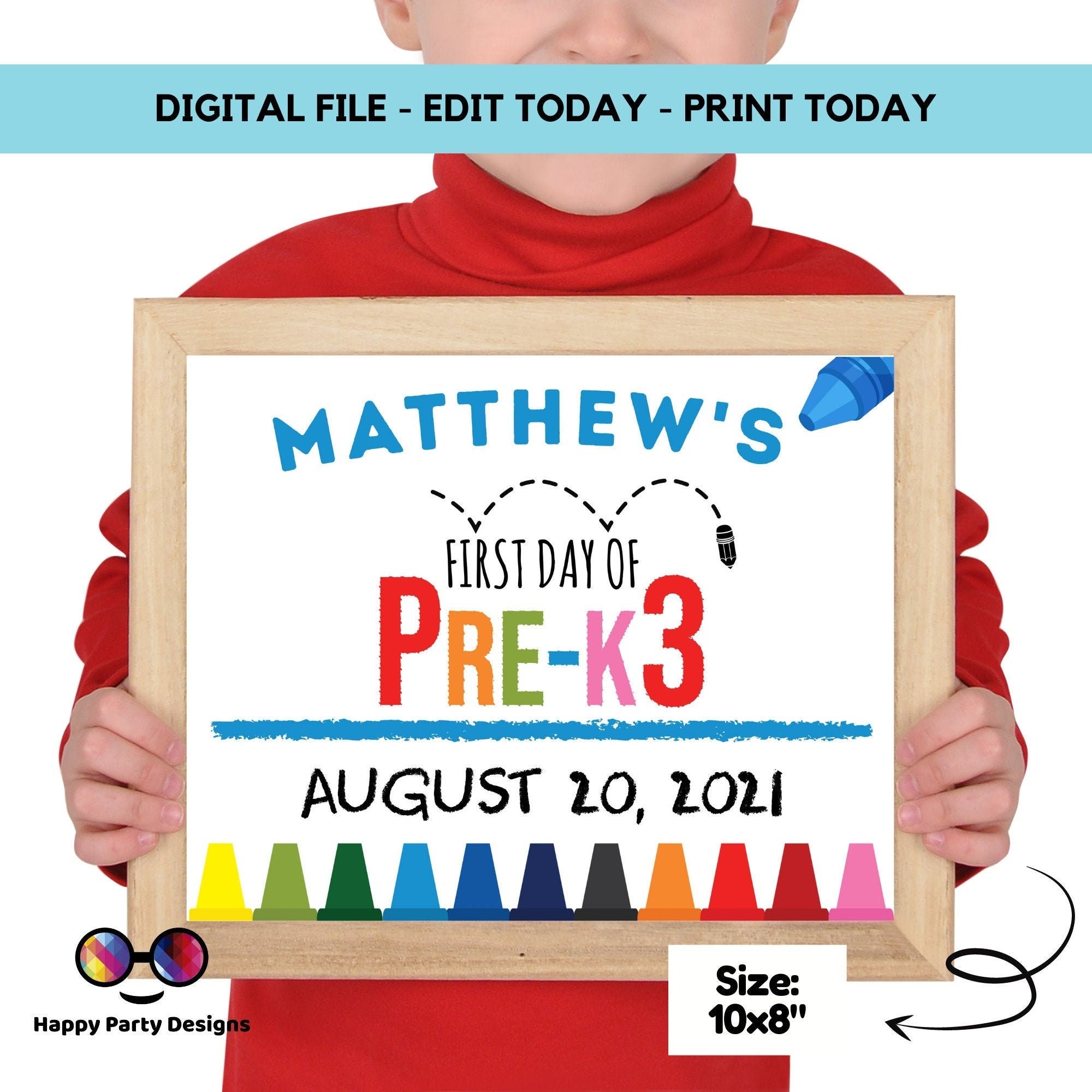 Editable First Day of Pre-k3 Pre-k3 Sign 1st Day of Pre-k3 - Etsy Hong Kong