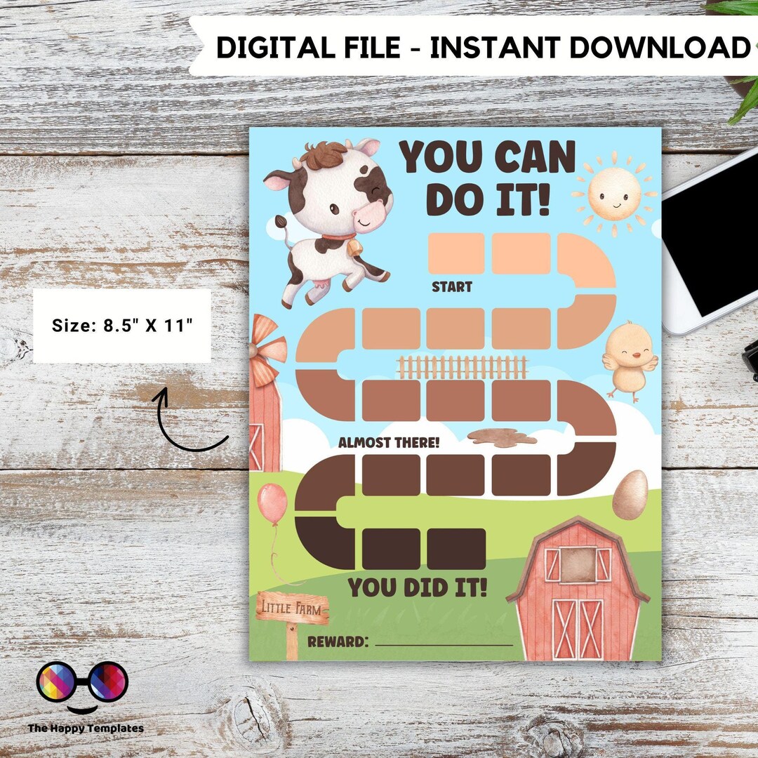 Printable Farm Training Reward Chart | for Toddler and Little Kids ...