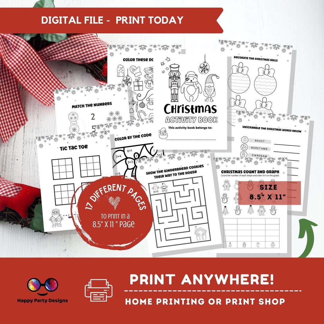 Christmas Kids Activity Book | Coloring Book for Christmas | Printable ...