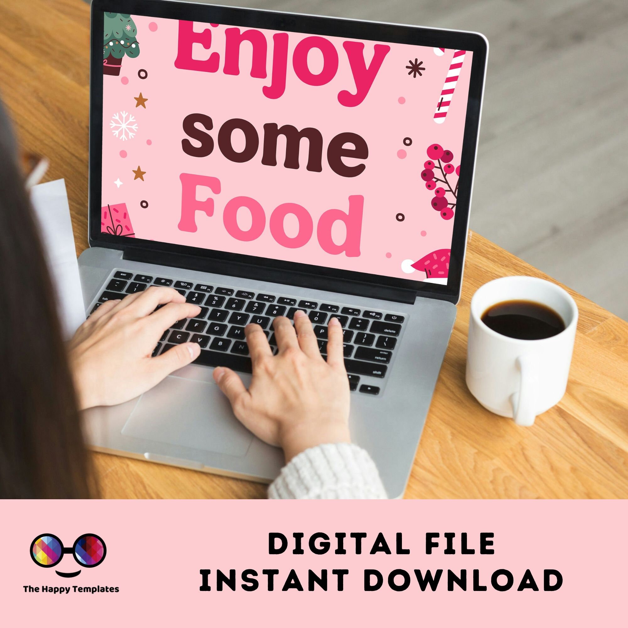 Enjoy Some Food Sign | Welcome Sign | Christmas Party Welcome Sign ...