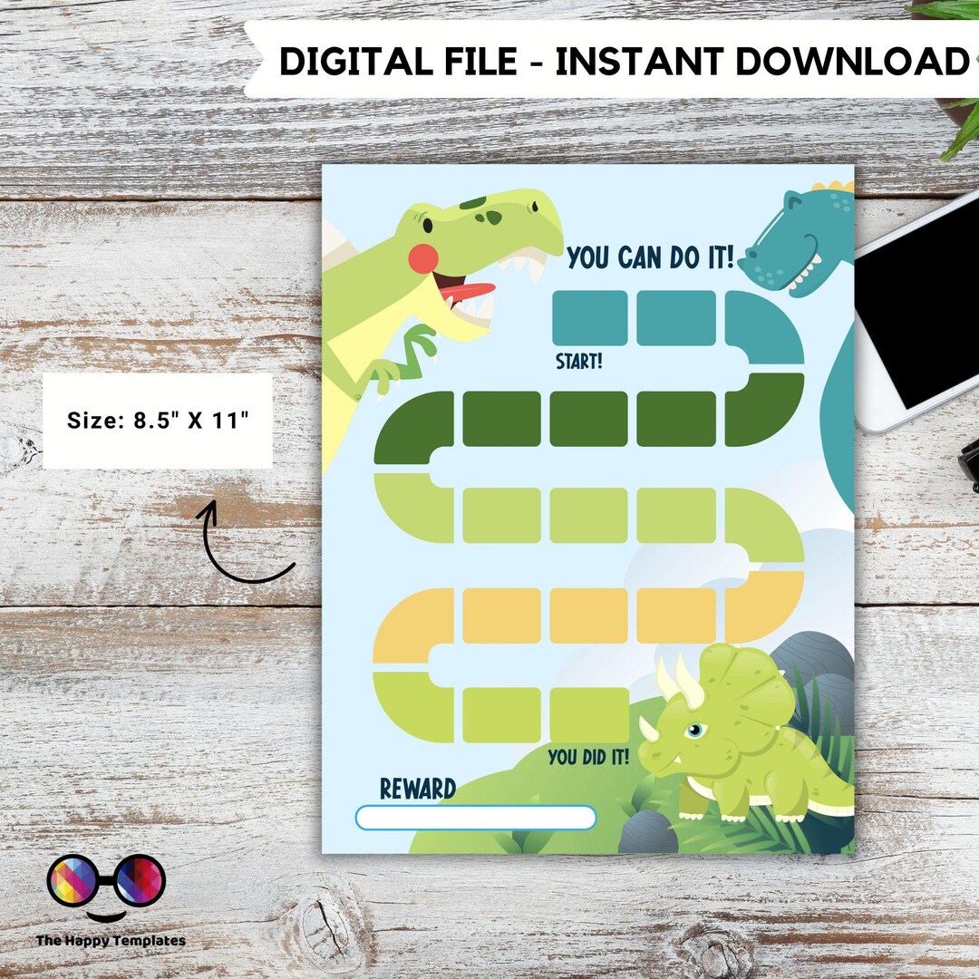 Printable Dinosaur Reward Chart | Dino Behavior Chart | Daily Chore ...