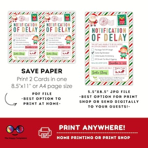 EDITABLE Notification of Delay Label | Christmas Gift Delay ...