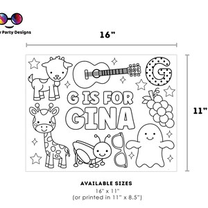 Editable Name Coloring Page | G is for | Personalized Name Alphabet ...