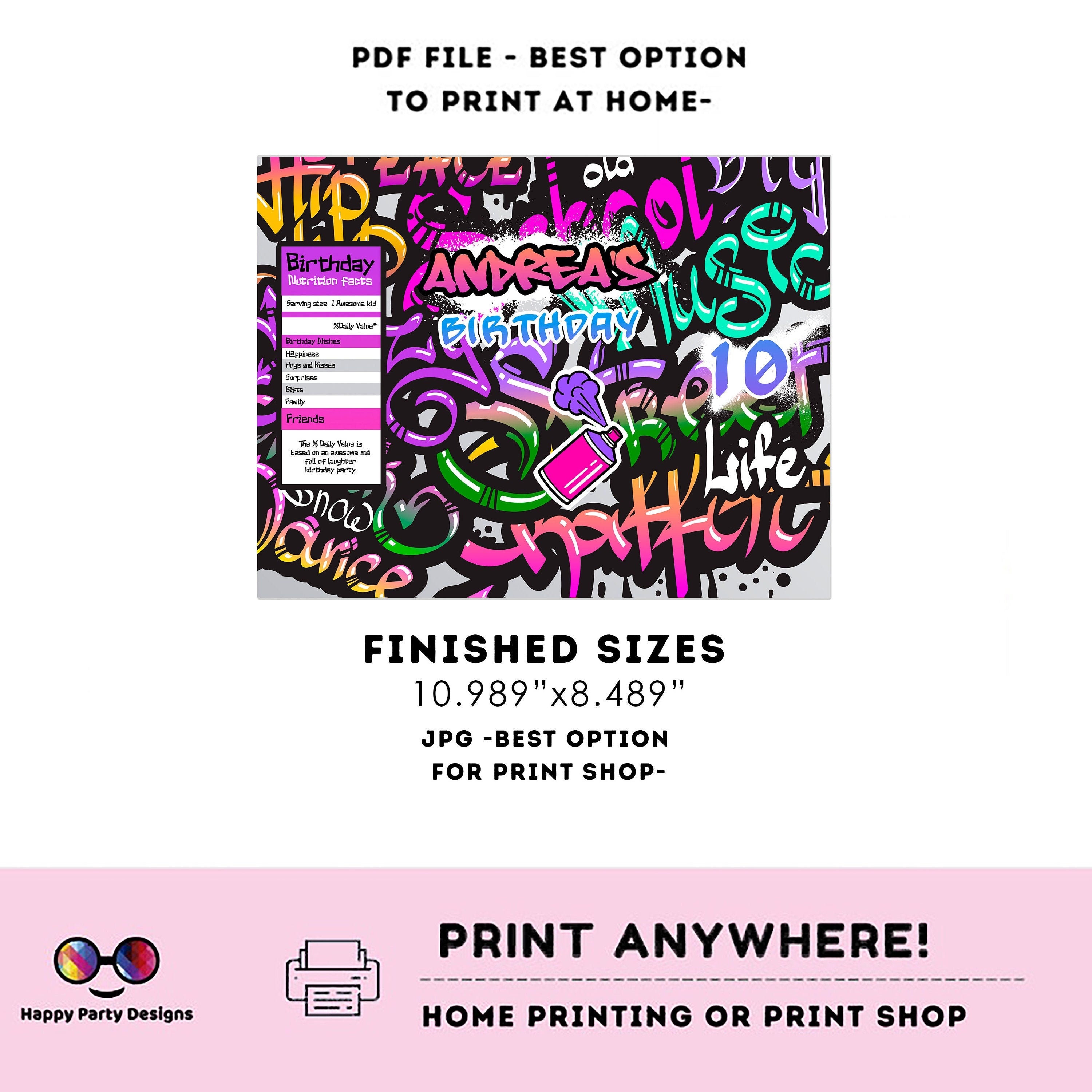 Editable Graffiti Chip Bag Digital Graffiti Printable Chip - Etsy