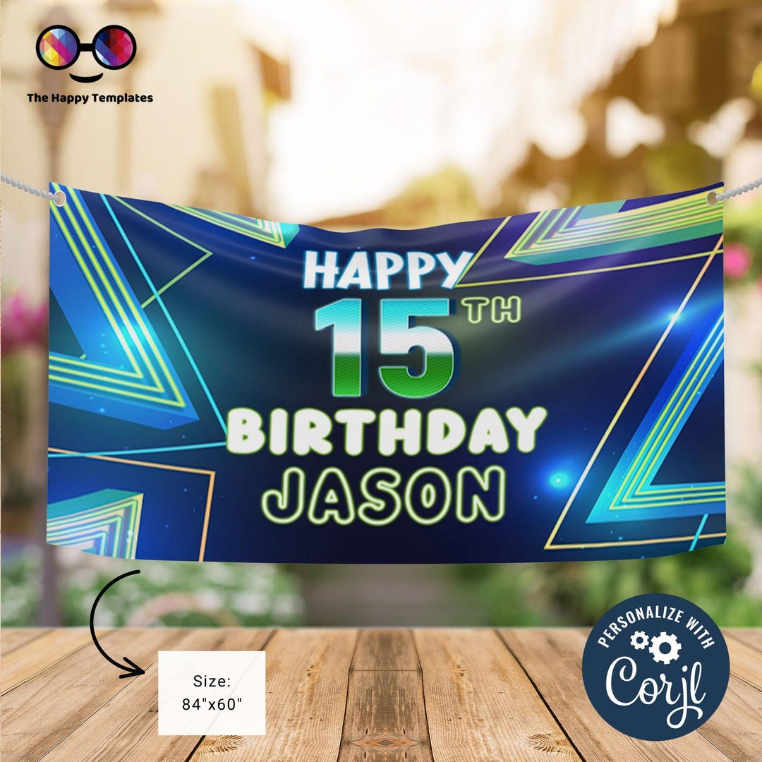 Editable Neon Banner | Digital Neon Lights Printable Backdrop Banner ...