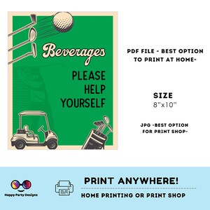 Editable Golf Party Signs (3) | Par-tee Birthday | Golf Birthday ...