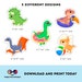 PRINTABLE Dinosaur Pool Party Cake Toppers | Dinosaur Pool Party ...