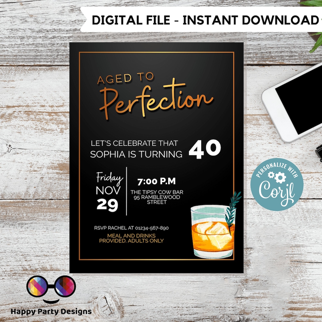 40th Birthday Invitation for Woman | Surprise Birthday Party Invites ...