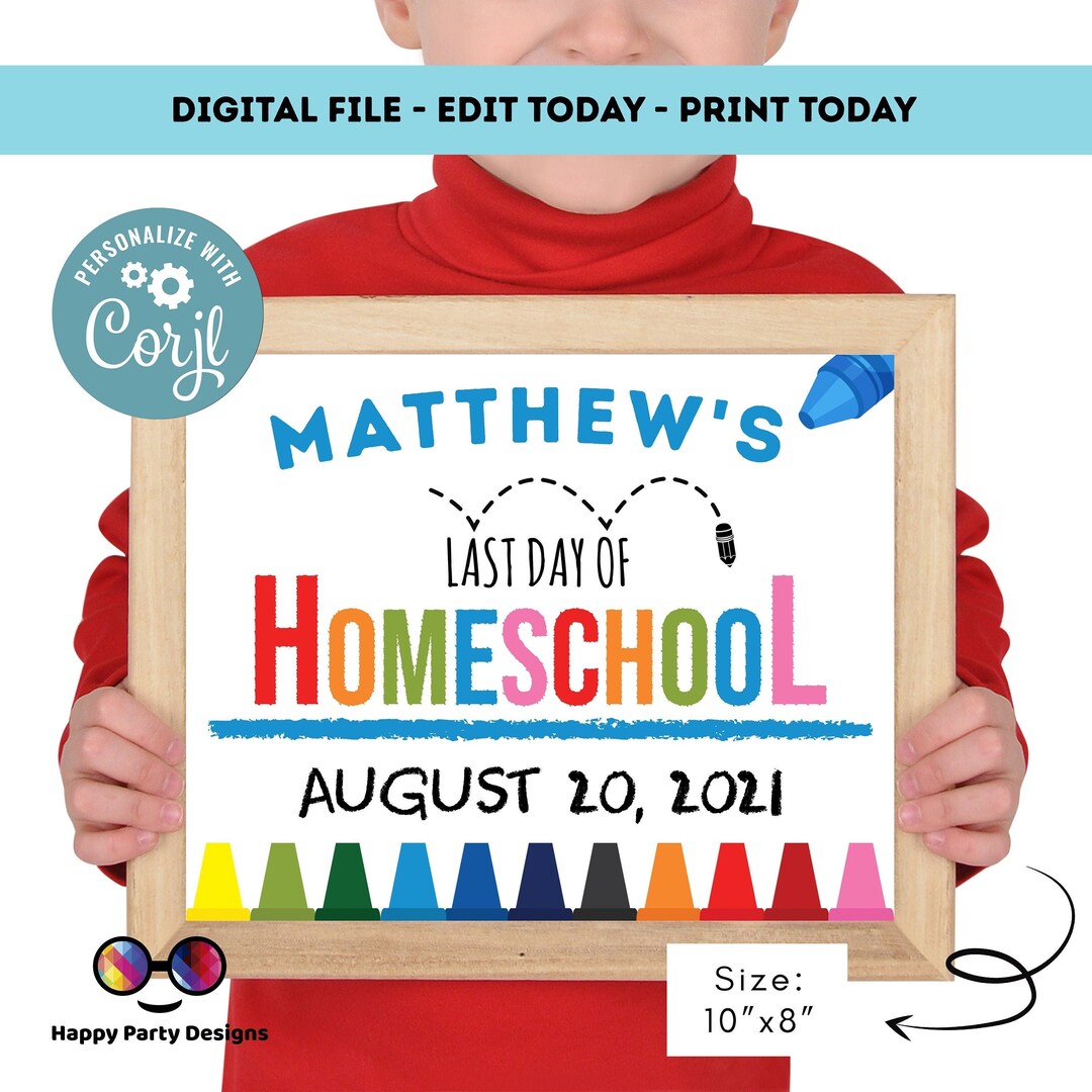 Editable Last Day of Homeschool | Homeschooling Sign | Last Day of ...