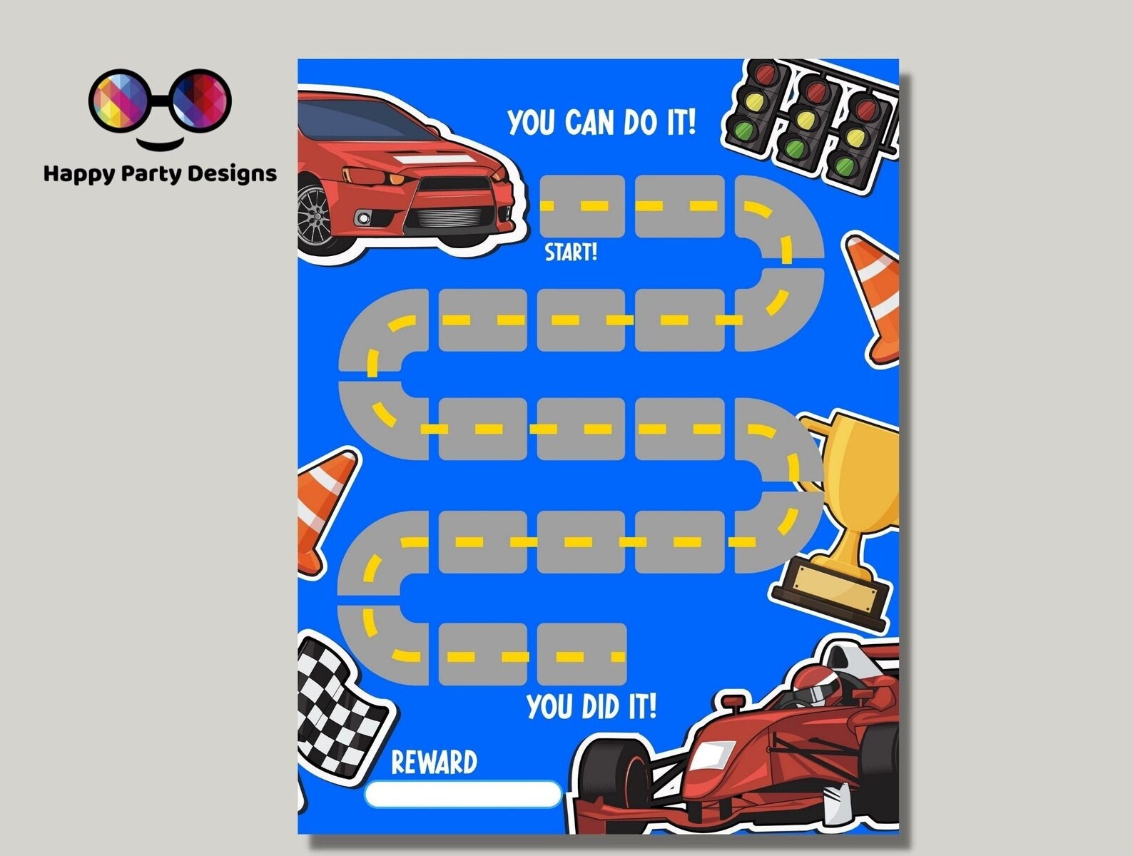 Printable Racing Car Reward Chart | Racing Car Behavior Chart | Daily ...