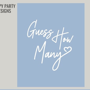 Editable Guess How Many Sign | Bridal Shower | Baby Shower Game | Baby ...