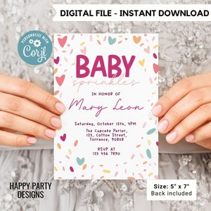 Baby Sprinkle Shower Invitation Template | Editable Baby Shower | Baby ...