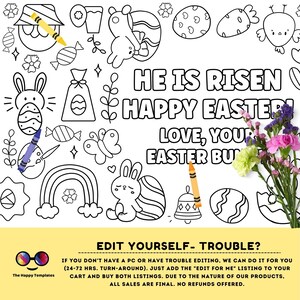 Easter XL Table Runner | Editable Table Runner Coloring Page | Any Age ...