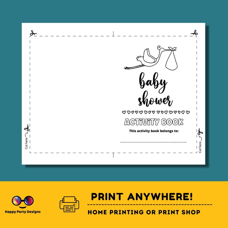 Printable Baby Shower Kids Activity Booklet Coloring Book - Etsy