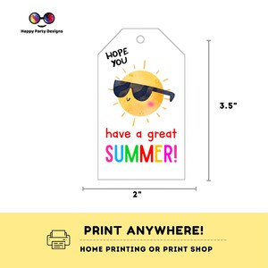 Instant Download End of School Year Tag | Summer Tags | Printable ...