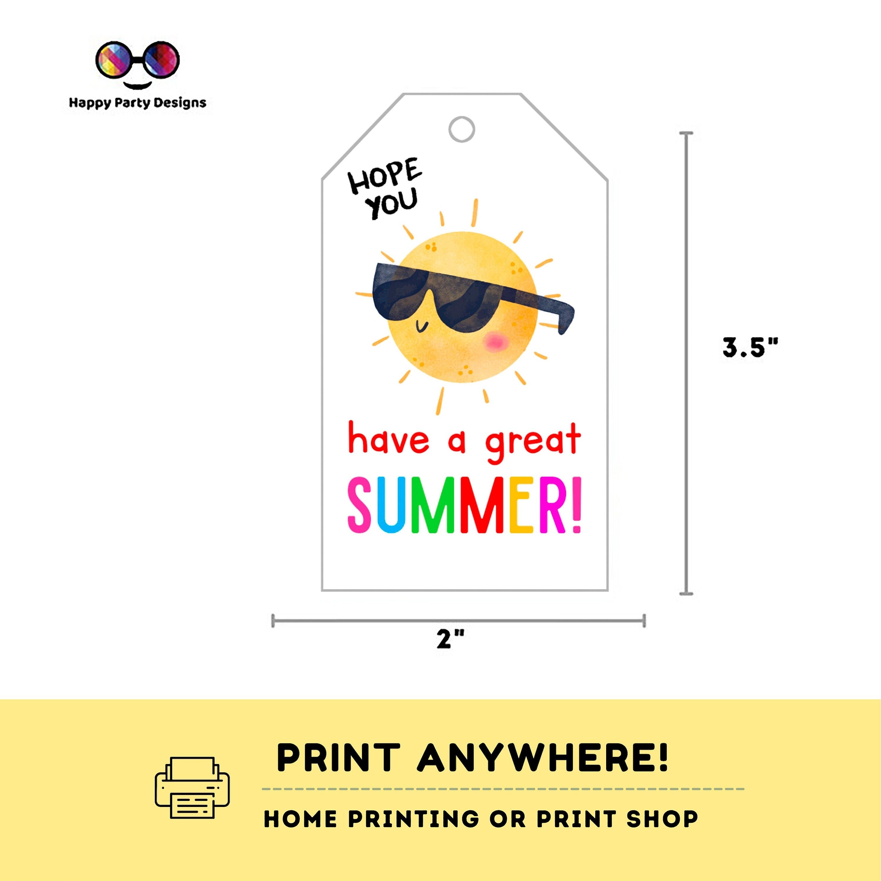 Instant Download End of School Year Tag Summer Tags - Etsy