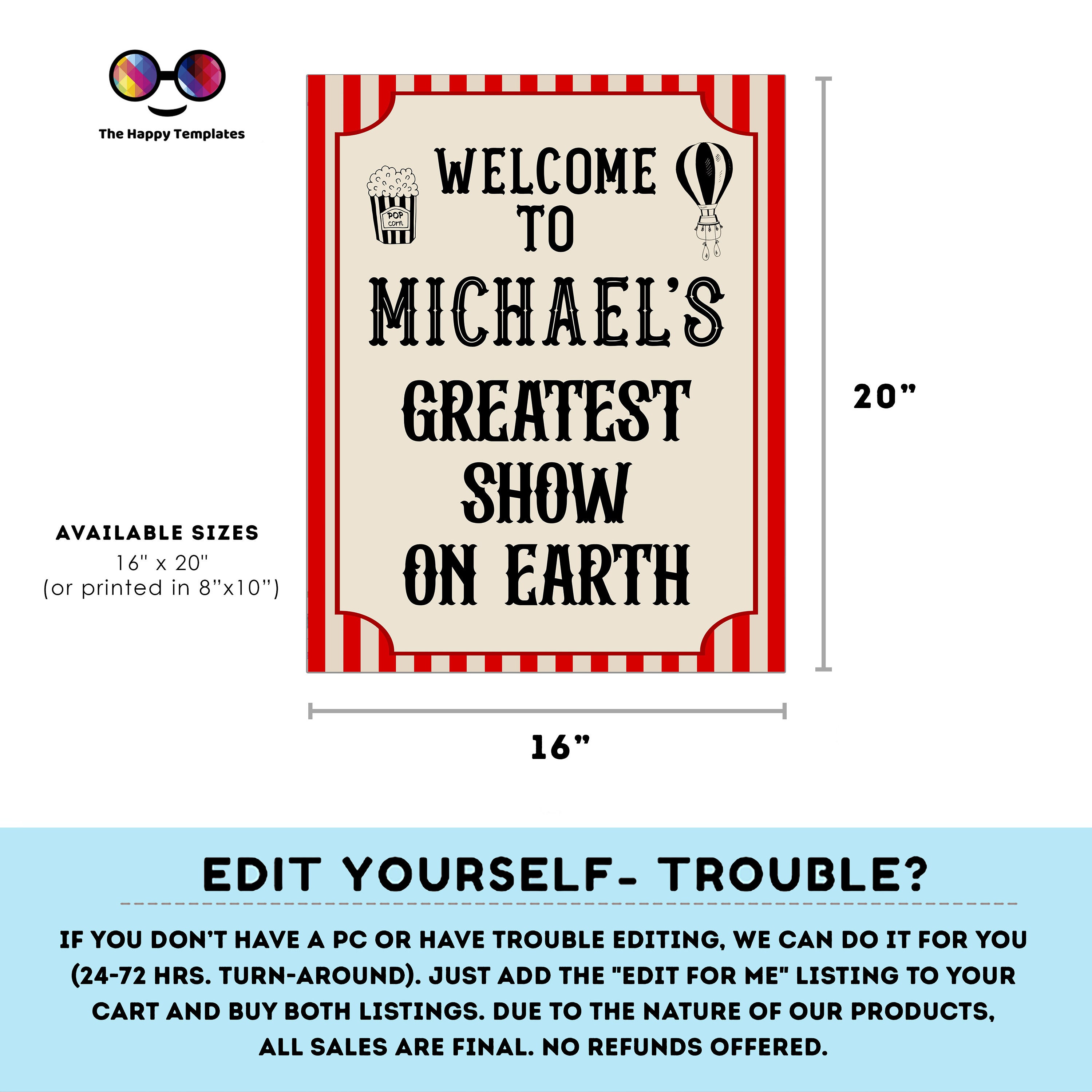 Carnival Circus Welcome Sign Circus Birthday Sign Colorful - Etsy