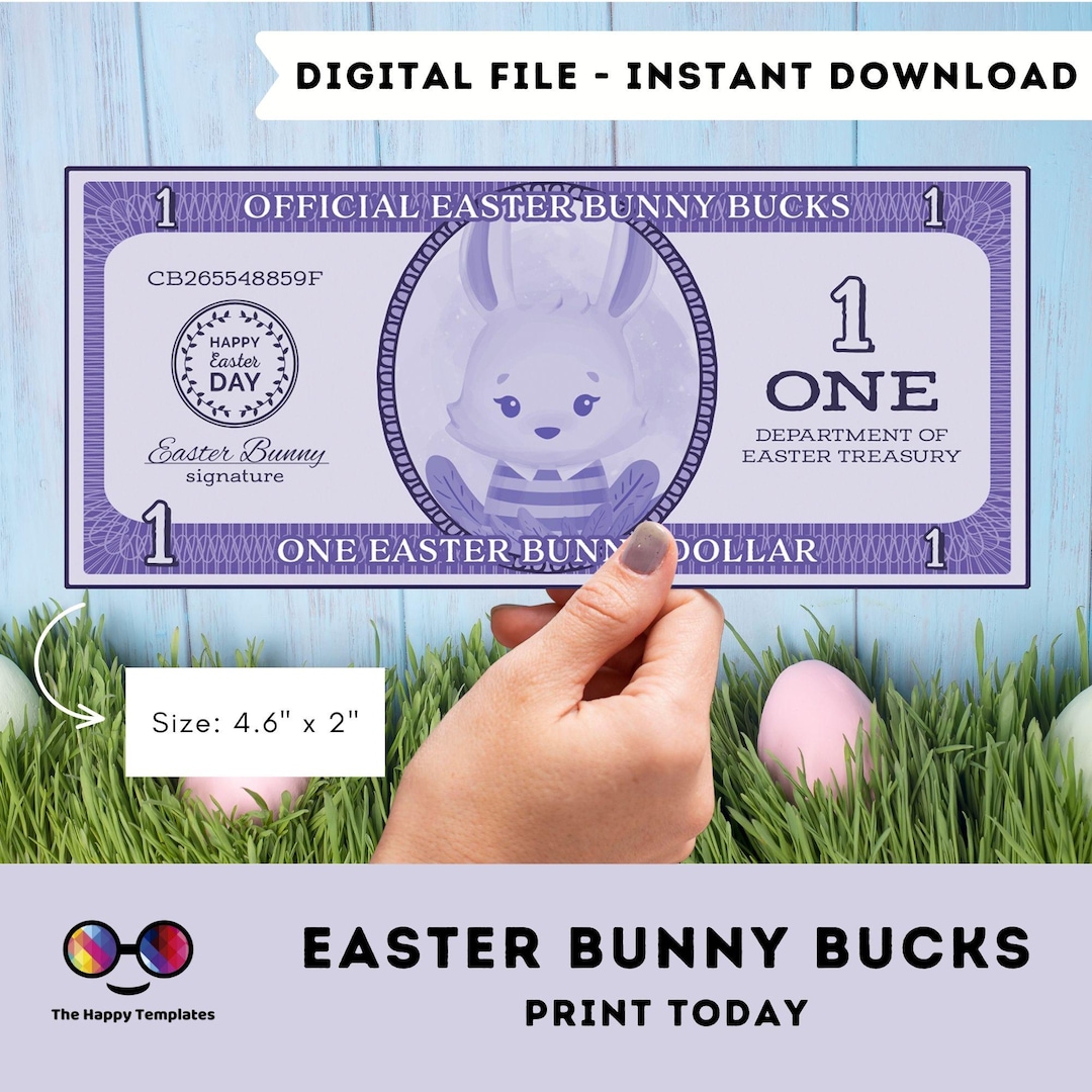Easter Bunny Bucks Printable | Easter Play Money | Easter Game | Easter ...