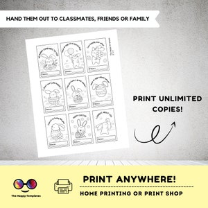 Set of 9 Easter Printable Coloring Cards 2"x 3" Instant Download | for ...