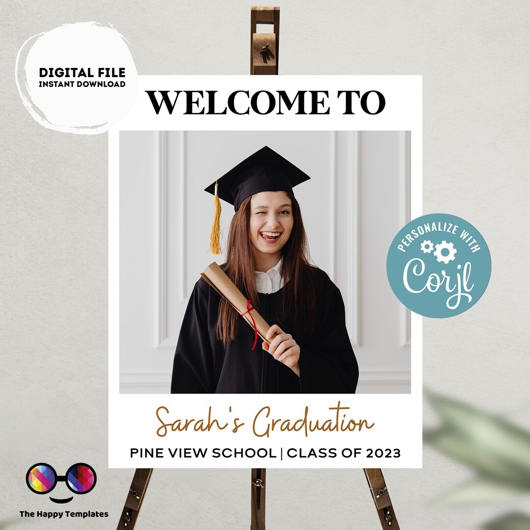 EDITABLE Graduation Welcome Sign | Graduation Photo Sign | Welcome Sign ...