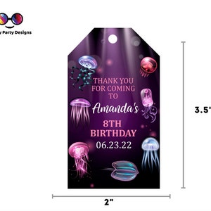 Under the Sea Birthday Thank You Gift Tags | Editable Under the Sea ...