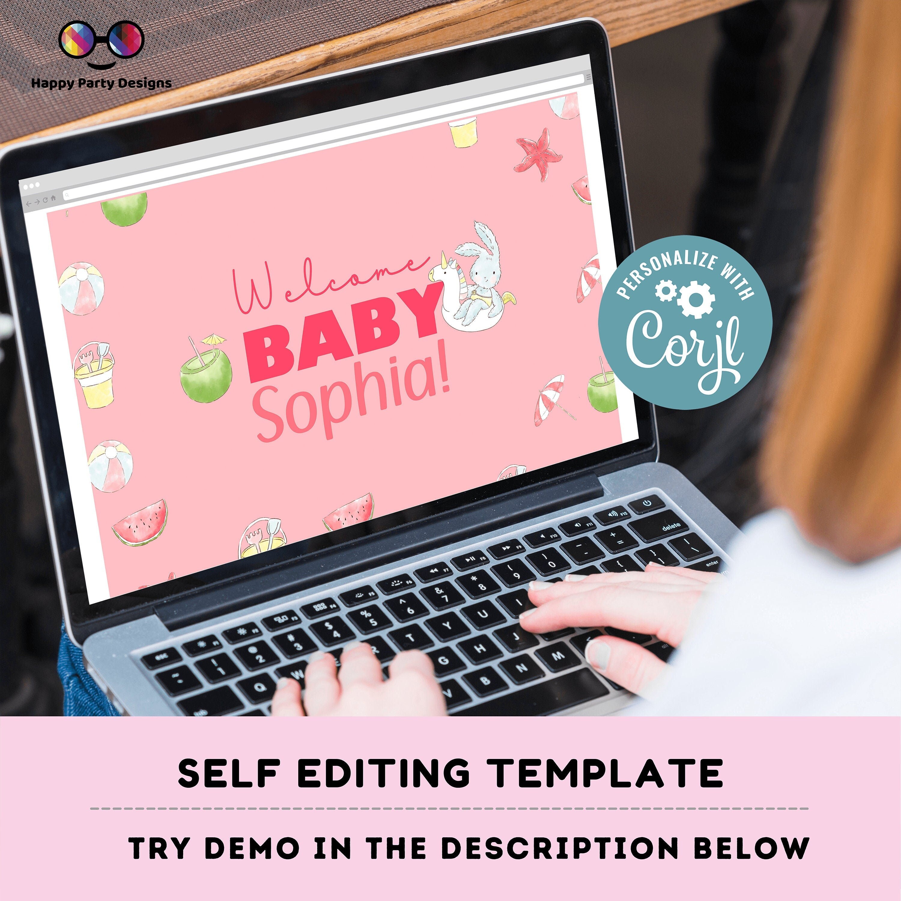 Editable Pool Baby Bash Backdrop Banner Digital Pool Party - Etsy