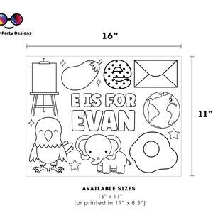 Editable Name Coloring Page | E is for | Personalized Name Alphabet ...