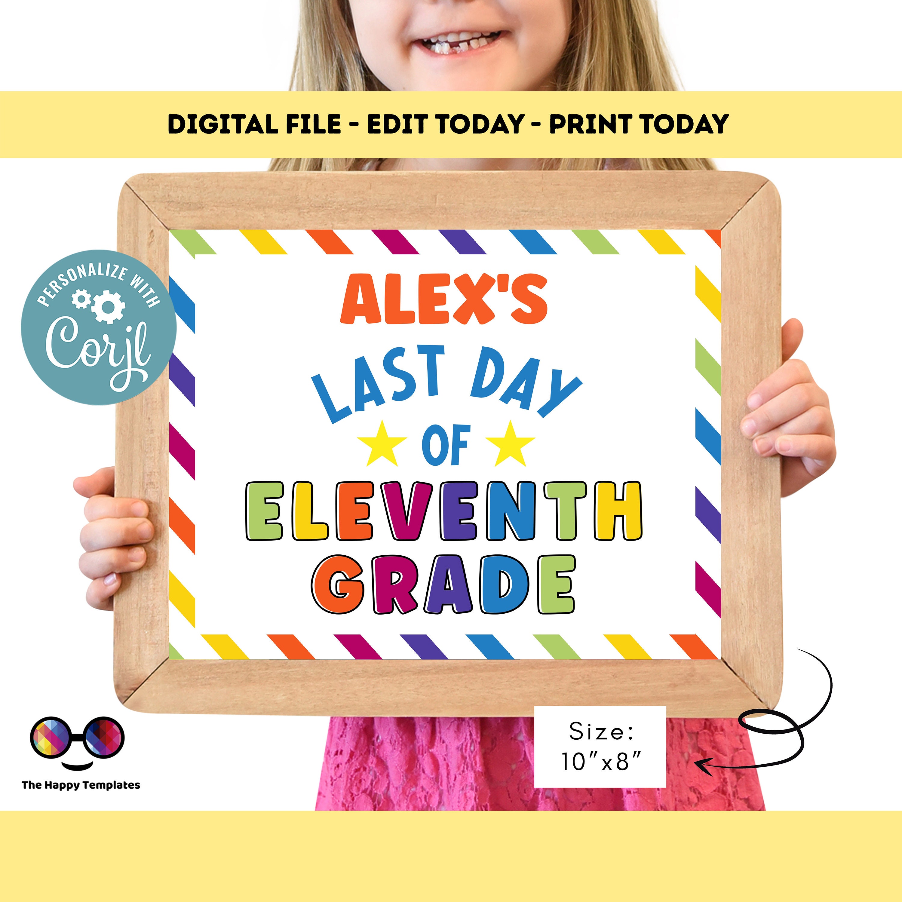 Editable Last Day of 11th Grade Eleventh Grade Sign Last - Etsy