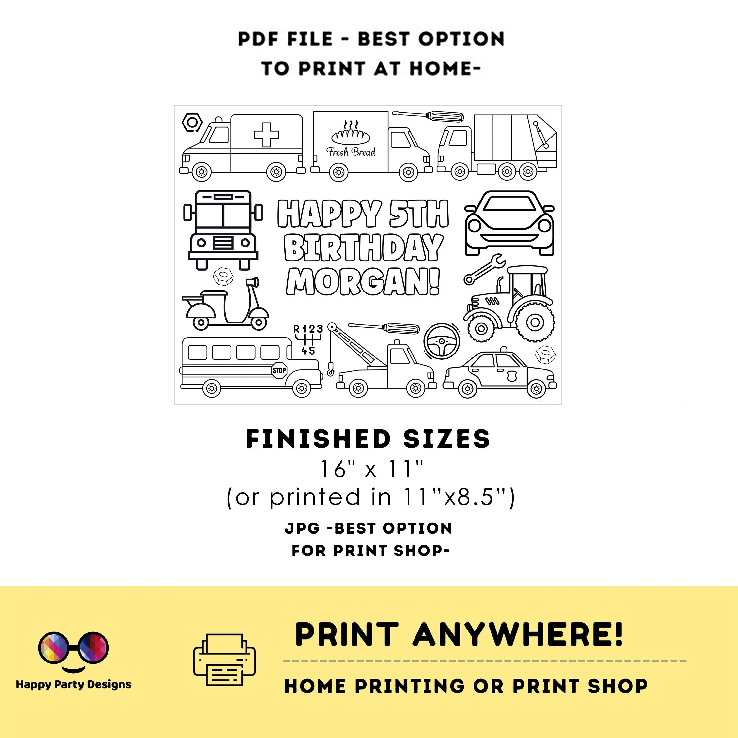 Editable Ground Transportation Vehicles Coloring Page - Etsy