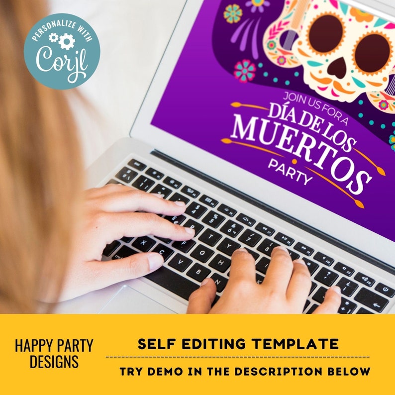 Invitación Fiesta Dia De Muertos Invitación Fiesta Sugar Etsy México